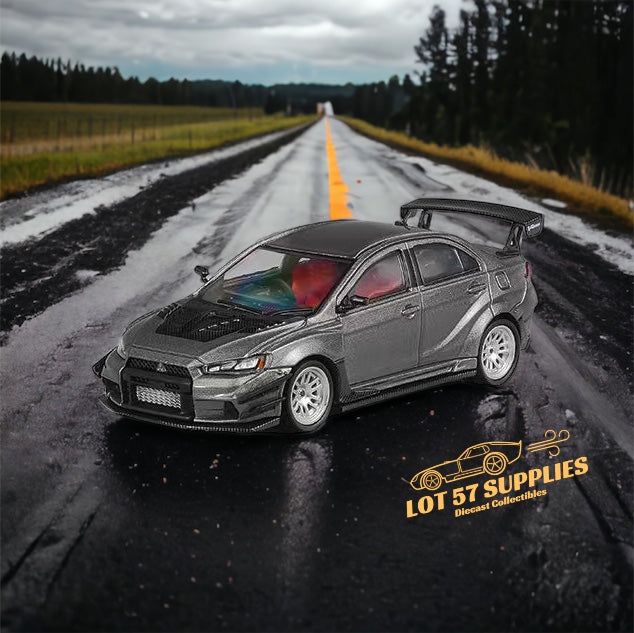 CM Model Mitsubishi Lancer Evolution X Varis Wide Body Gray 1:64 CM64 ...