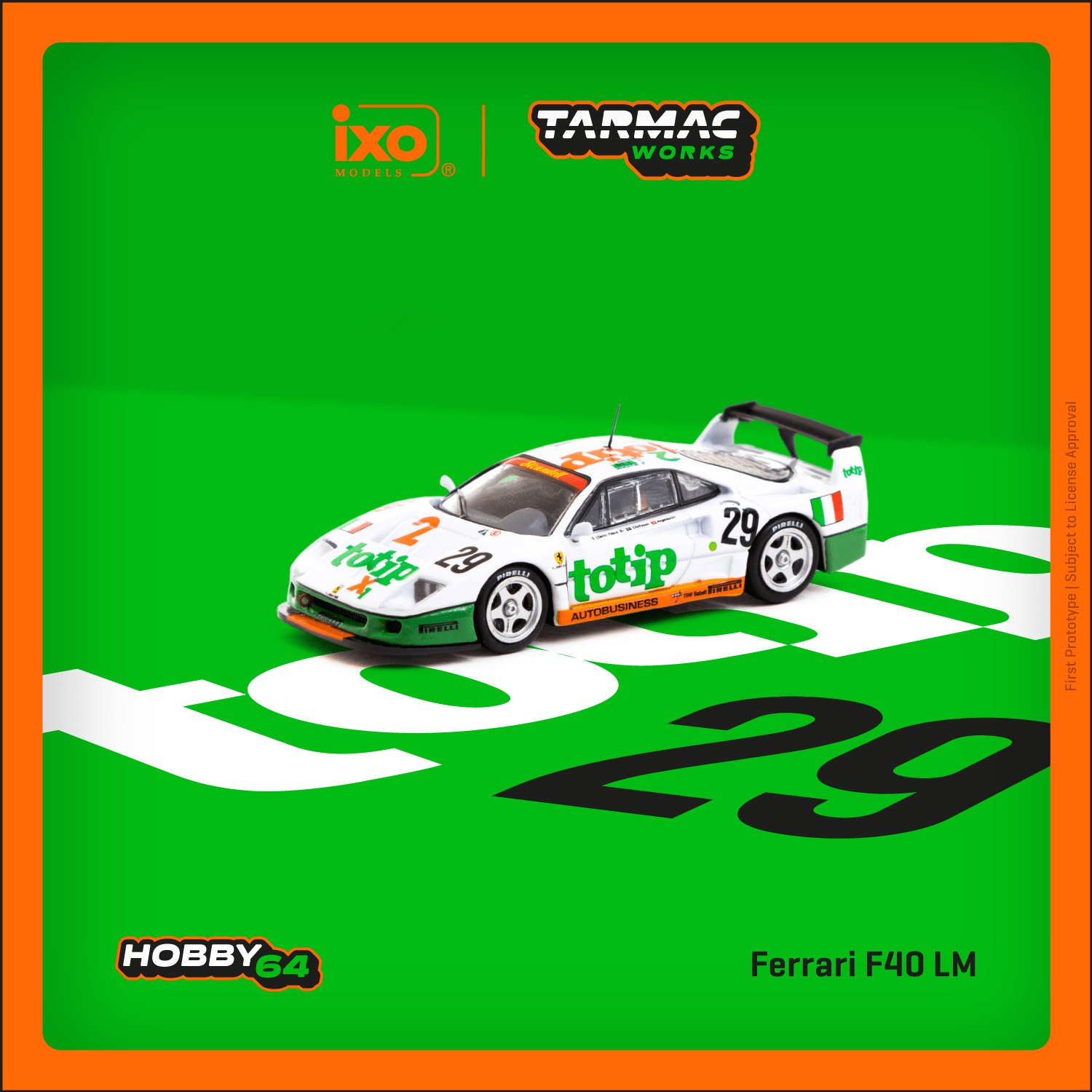 Tarmac Works Ferrari F40 LM 24h of Le Mans 1994 TOTIP T64-075-94LM29 1 ...