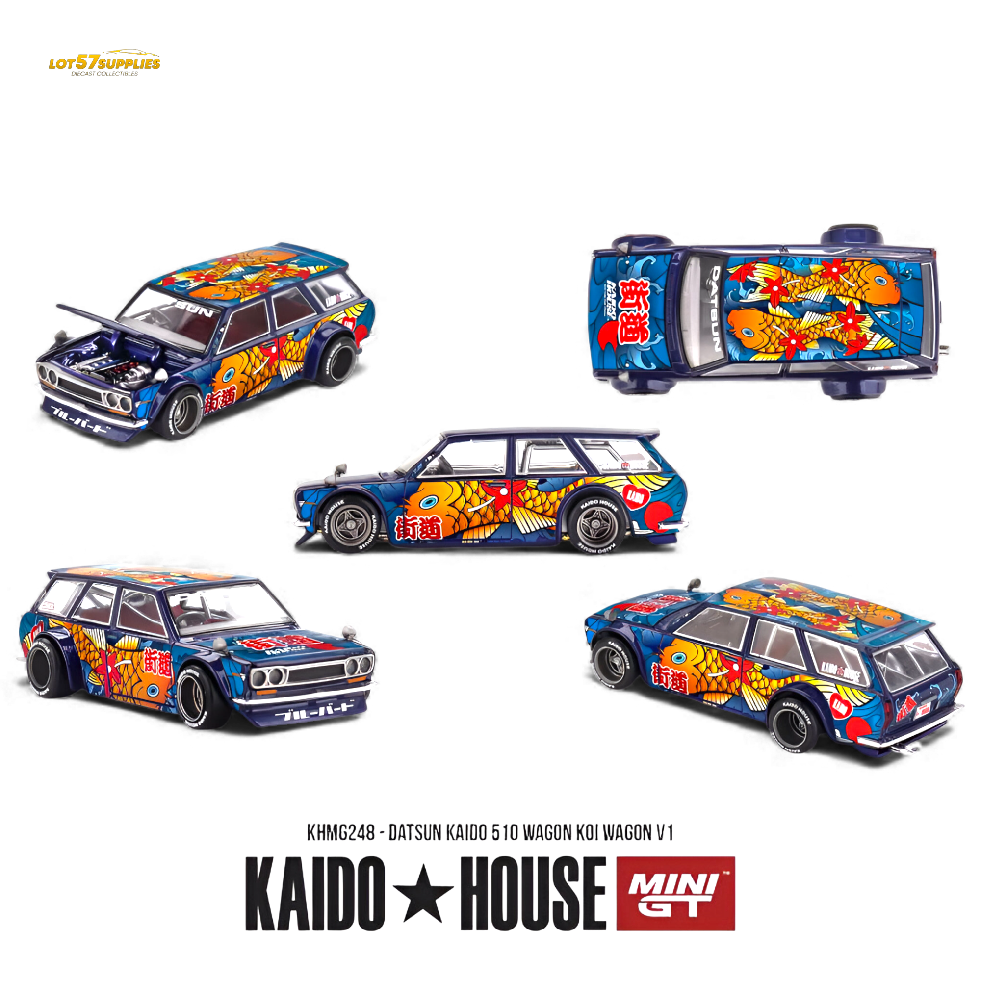 (Pre-Order) Mini GT x Kaido House Datsun 510 Wagon Koi Wagon V1 1:64